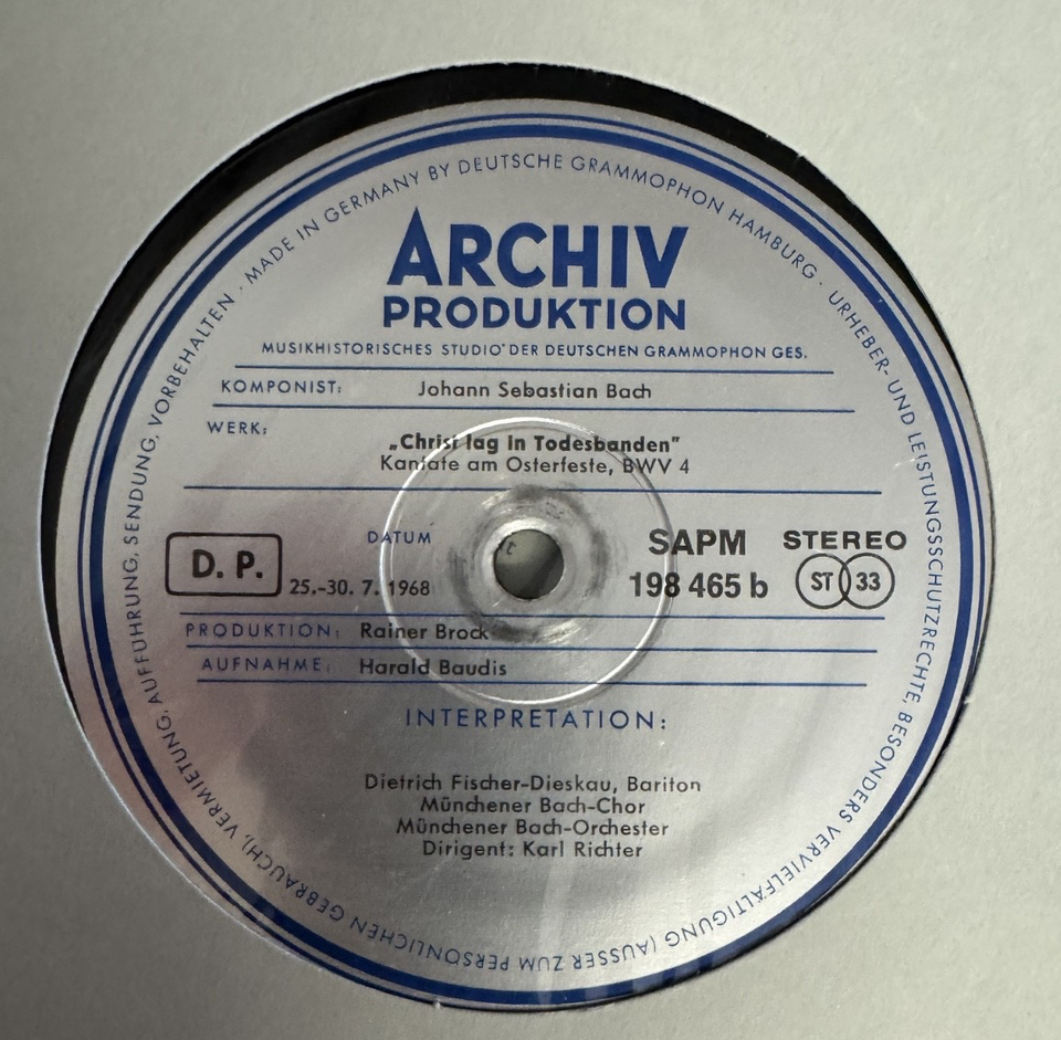 SAPM 198 465 JS Bach Cantatas BWV 1 & 4 Karl Richter | eBay.de
