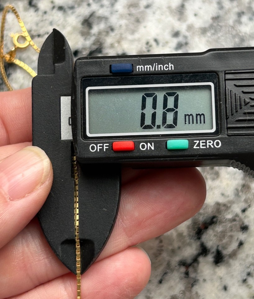 14K YELLOW GOLD .8mm BOX CHAIN 18 INCH NECKLACE 3g | eBay