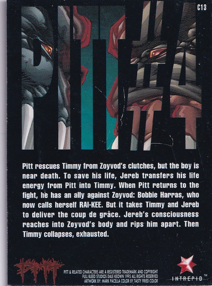 Pitt 1995 Intrepid Ashcan Cover Embossed Foil Card C10 Pitt #4 Mark ...