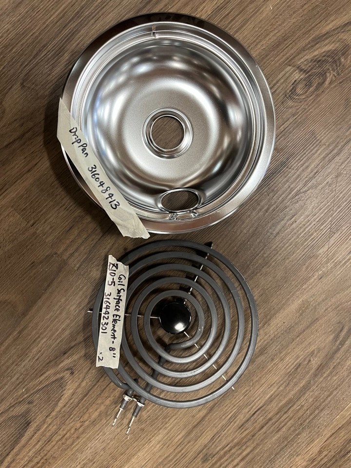 316442301 Coil Surface Element 8" & 316048413 Drip Pan Frigidaire Range ...