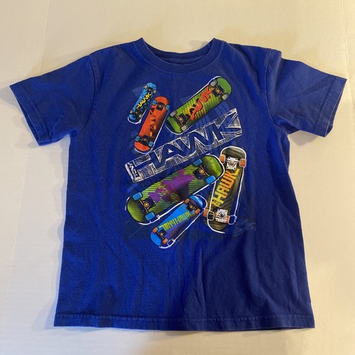 Tony Hawk T Shirt Boys Large (7) Blue Skateboard Graphics Short Sleeve ...