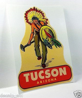 TUCSON ARIZONA Vintage Style Travel Decal / Vinyl Sticker, Luggage ...