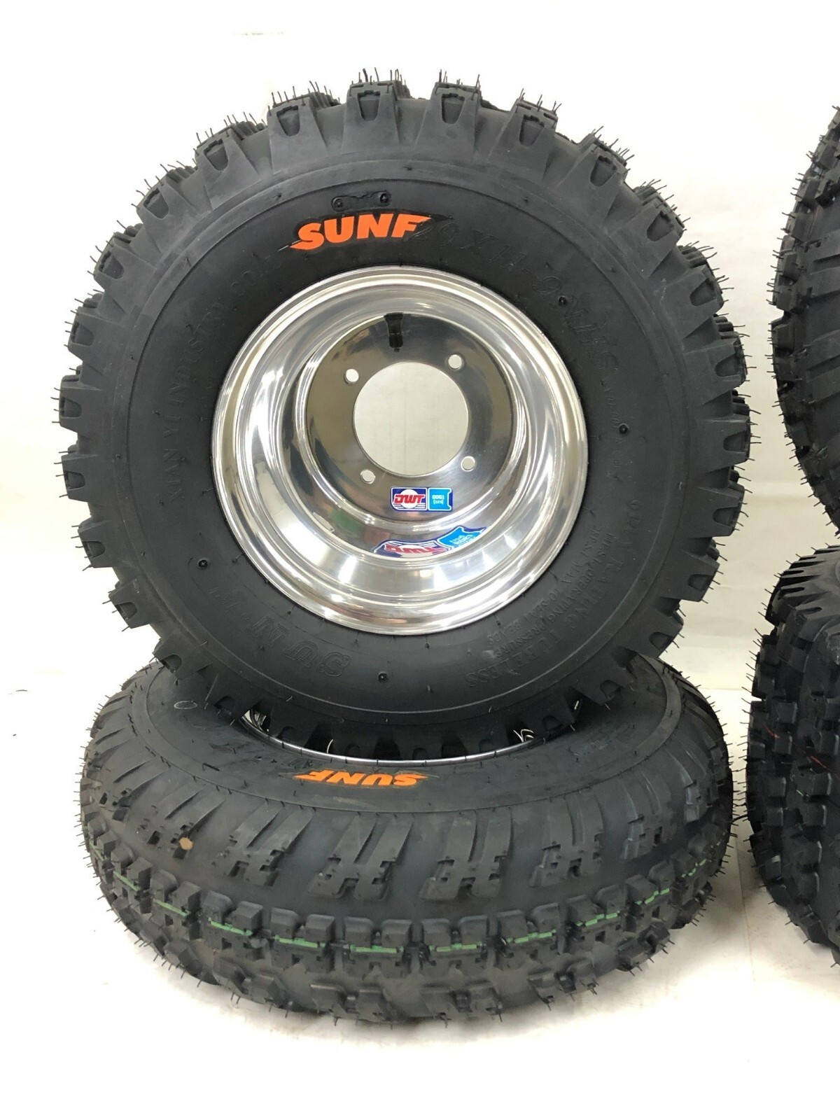 Yamaha Banshee 350 YFZ450 DWT Polished Front Rear Rims Wheels Sunf A031 ...