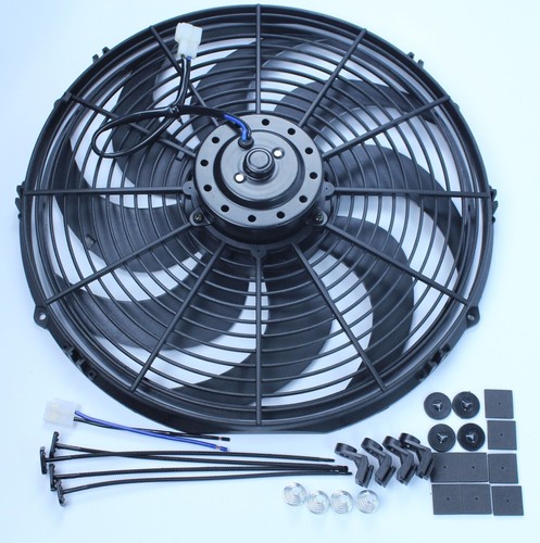 16" Heavy Duty Radiator Electric Wide Curved Blade FAN 12V 3000 CFM ...