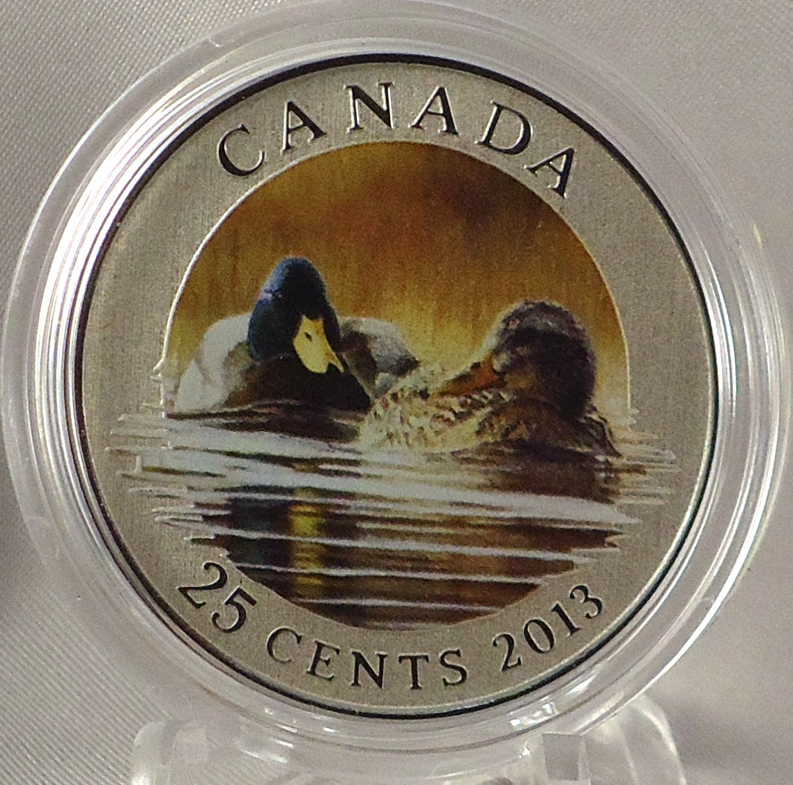 2013 25-cents Mallard Duck Mating Pair Full Color Specimen Coin, Ducks ...