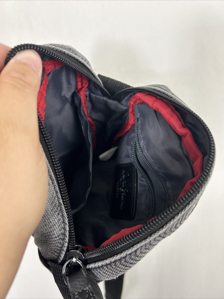 Pepe Jeans London Small Crossbody Bag Gray Polyester Adjustable Strap ...