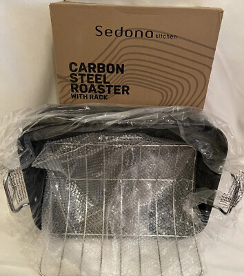 Roasting Pan Sedona 16.5’ Carbon Steel Non-stick W/Removable Rack New ...
