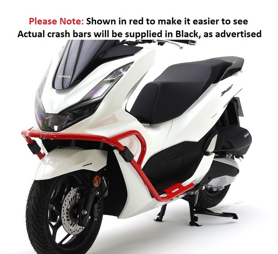 Honda PCX125 2022 22 CrossPro Gloss Black Aluminium Crash Bar Kit | eBay