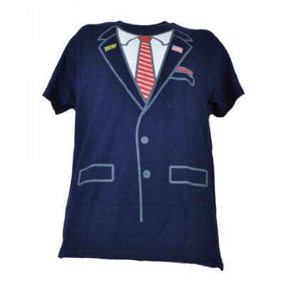 President Trump Tshirt Tee Suit Cravate Costume Hommes Adulte XL Bleu ...