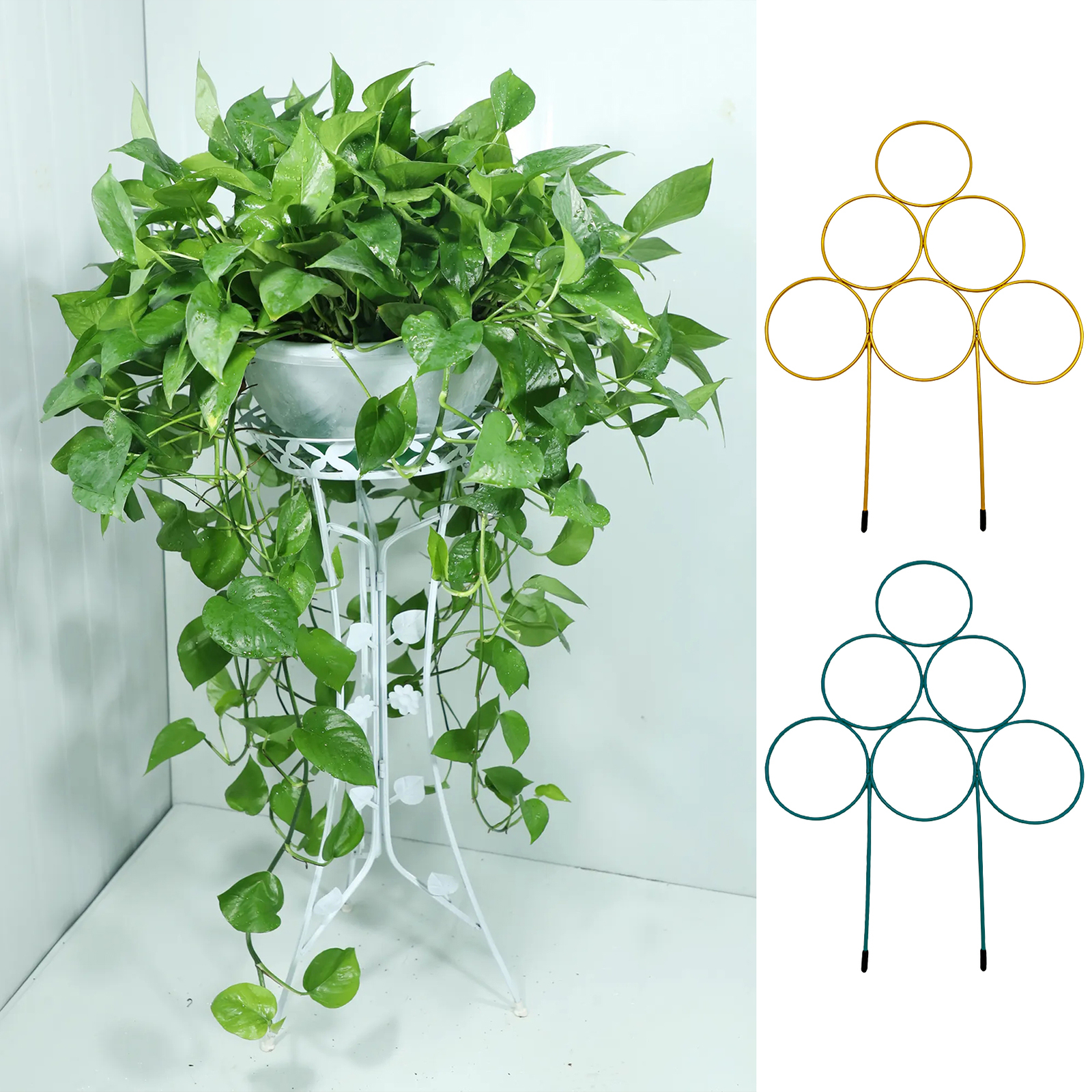 Iron Trellis Round Stackable Decorate Potted Plant Support Climbing ...