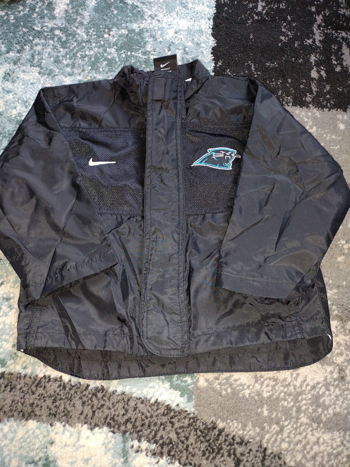 NFL Carolina Panthers Jacket Coat Nike Black/Blue Embroidered Size 24M ...