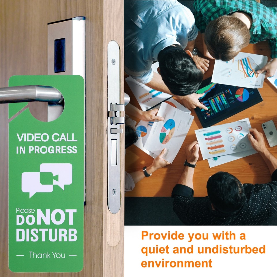 2 Pcs Do Not Disturb Door Hanger Sign, Video Call in Progress Door Sign ...