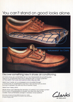 1983 Clarks Shoes: Cant Stand On Good Looks Alone Vintage Print Ad ...