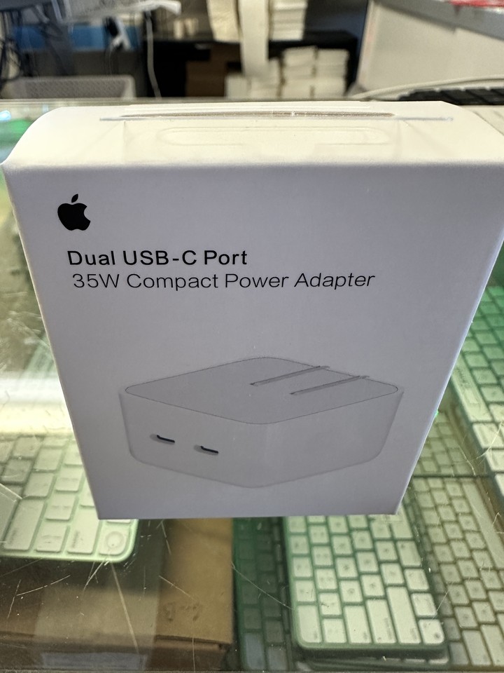 Genuine Apple 35W Dual USB-C Port Compact Power Adapter MNWM3AM/A A2571 ...