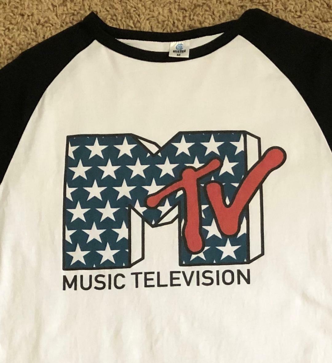 MTV Music Television Classic American Flag Logo 3/4 S… - Gem