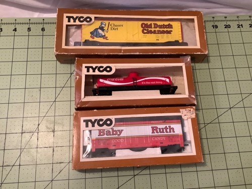 VINTAGE Lot of 3 HO Tyco Baby Ruth, Coca-Cola, Old Dutch Cleaner w/Box ...