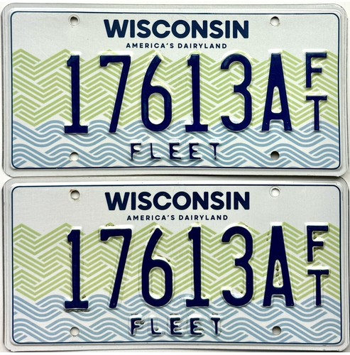 Wisconsin FLEET License Plate PAIR #17613A | eBay