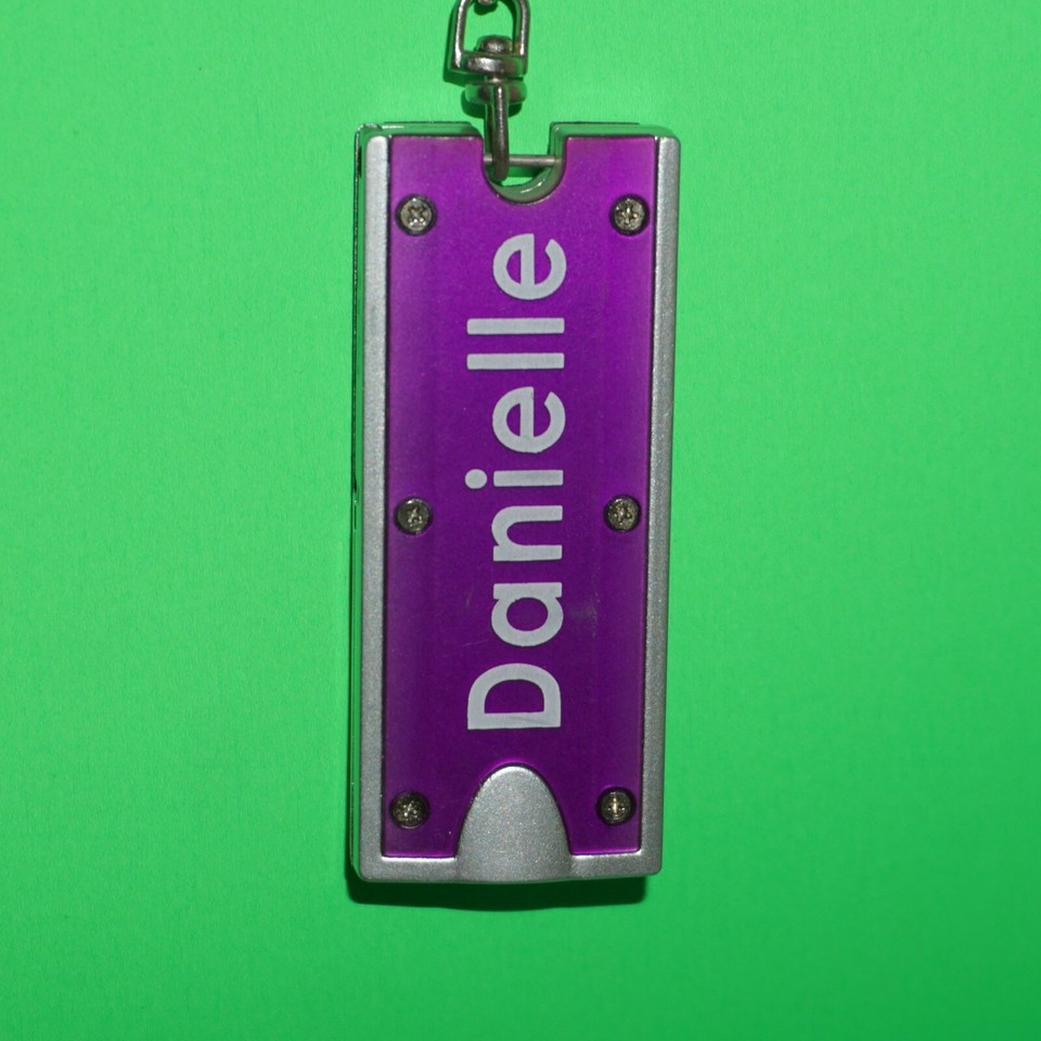 Personalized Keychain Light Up Key Ring Choose Name Colorful Mini Flash ...