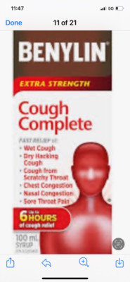 2 PACK BENYLIN Extra Strength Cough Complete Syrup 100ml Long Expiry ...
