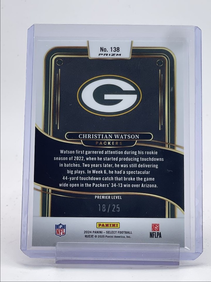 CHRISTIAN WATSON 2024 SELECT PREMIER TIE-DYE PRIZM PACKERS /25 Q4271 | eBay