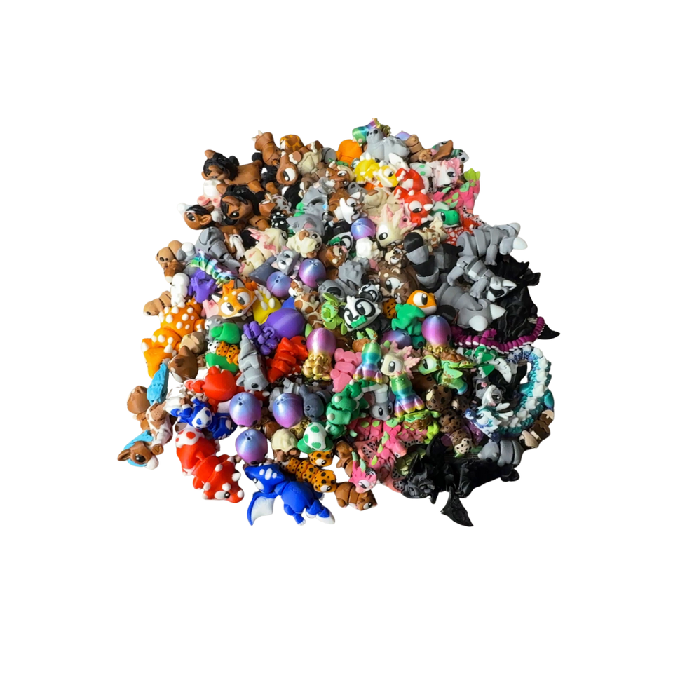 21PCS Mini 3D Printed Animals Set, Pocket Pets Fidget Toys Articulated ...