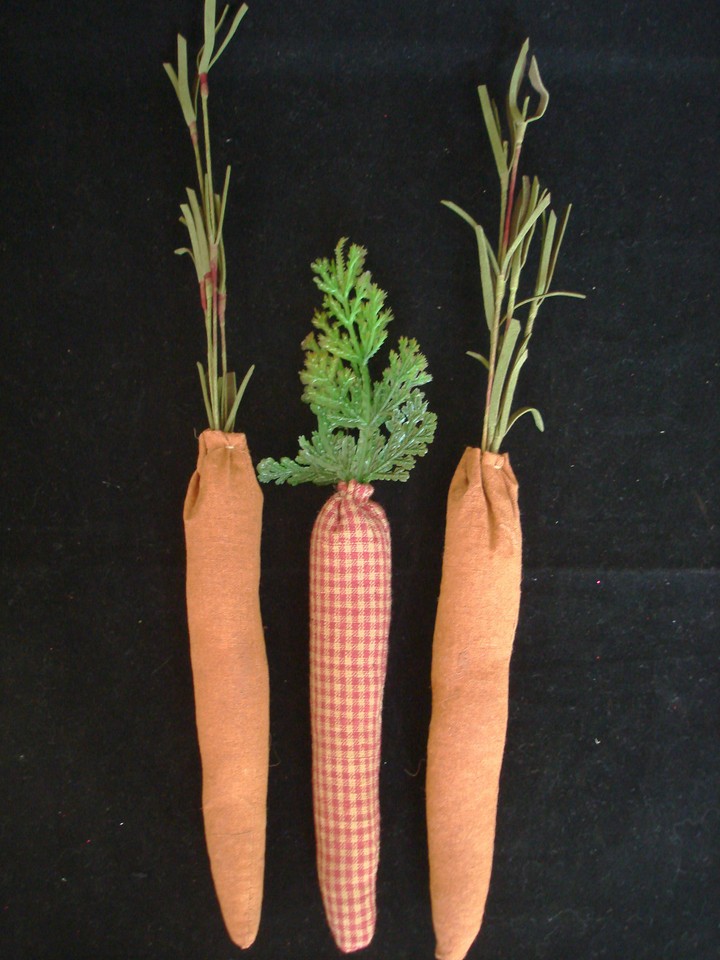 Primitive Style Fabric Carrots Easter Collins AF-7307 7308 NEW 6pc ...