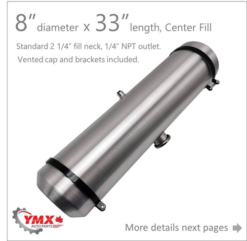 8x33 Center Fill Round Spun Lightweight Aluminum Gas Fuel Auxiliary ...