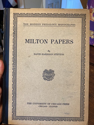 Milton Papers, Stevens, David H., 1925 Edition | eBay