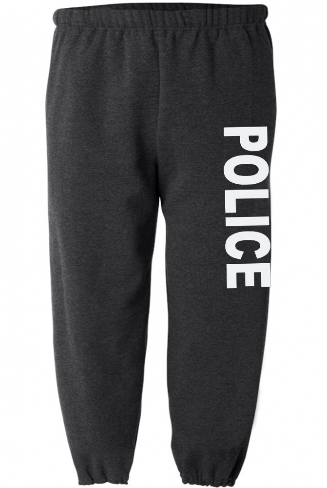 Police sweatpants men's dark gray police sweats uniform costume workout ...