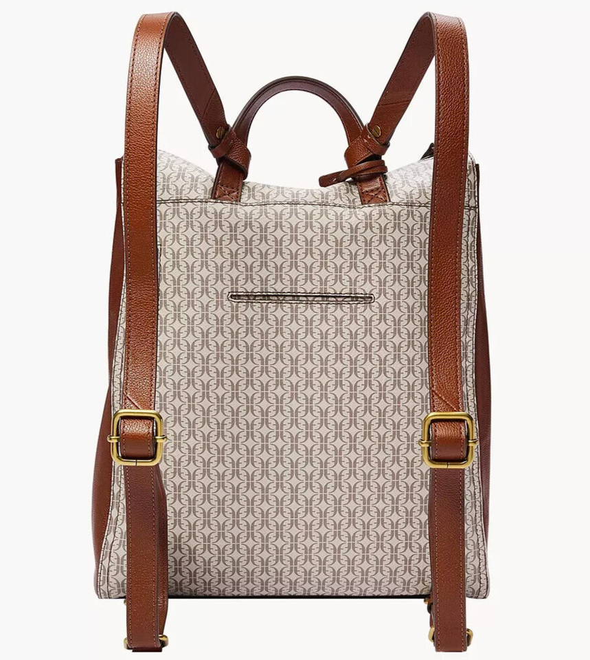 Fossil Elina Large Convertible Backpack Tan Floral SHB2998124 NWT $230 ...