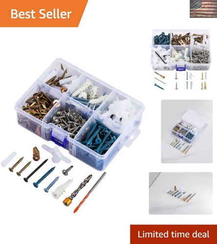 Durable 367 Piece Drywall and Concrete Wall Anchor Kit with Self ...