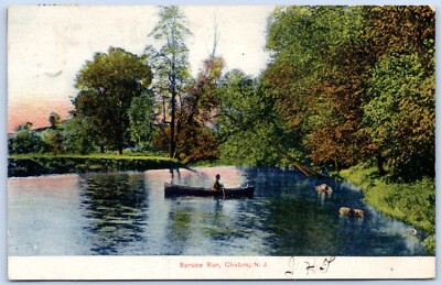 Postcard Clinton NJ Spruce Run River Creek Boating Hunterdon Co NJ04 | eBay