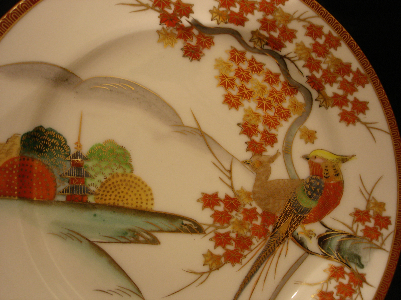 MARKED Kutani JAPANESE TAISHO SATSUMA TEA POT / EGG SHELL CUP SAUCER ...