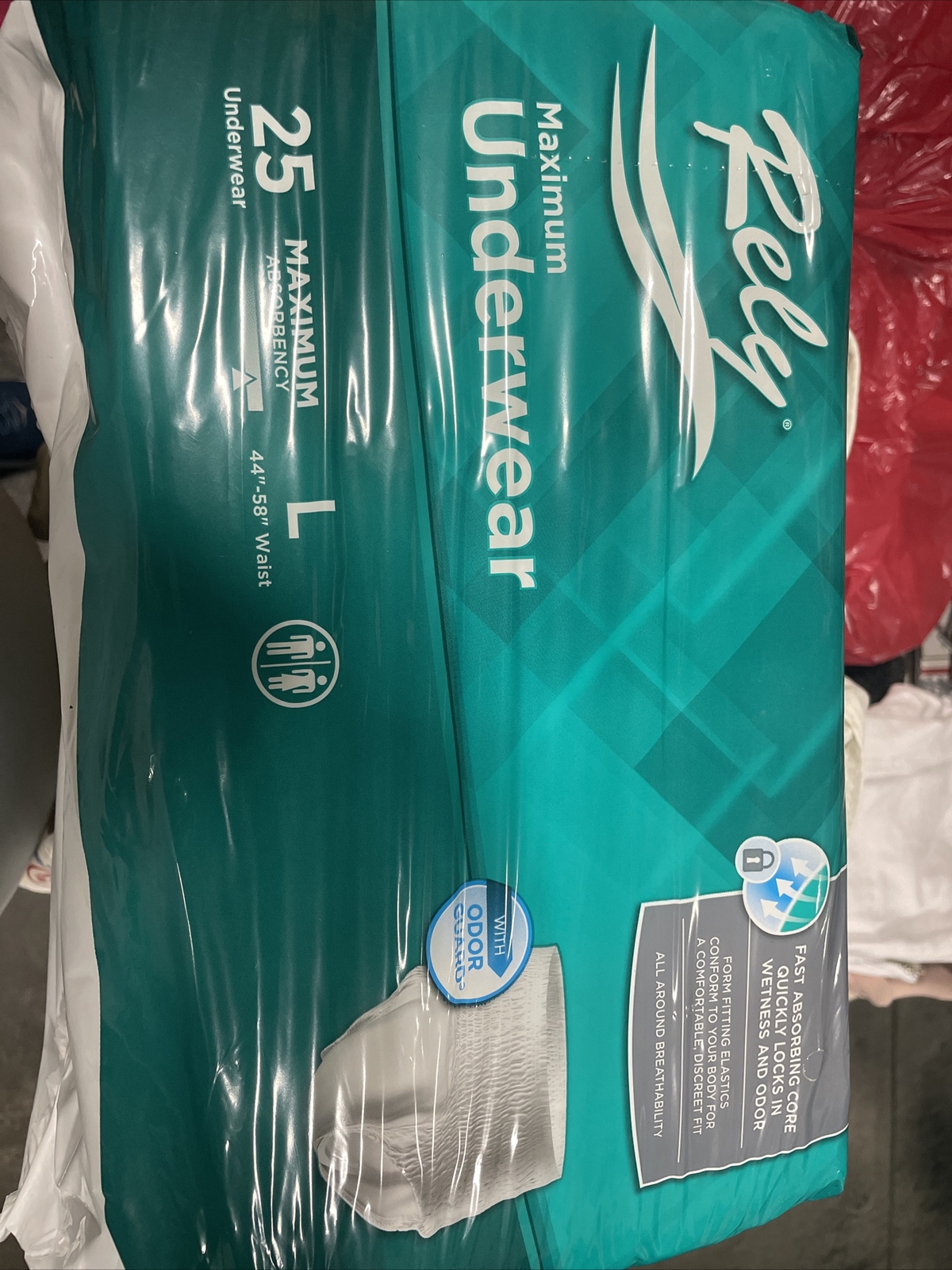 25 Unisex Adult Large Absorbent Underwear Rely® Maximum Pull-On with ...