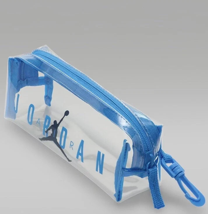 2PC JORDAN NIKE Clear 9A0771 18" Backpack Pencil Case BLUE School BAG ...