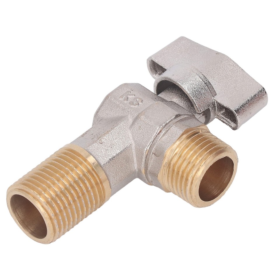 Blue G1/2 Thread Brass Triangle Valve Large Cold Hot Water Angle Stop ...