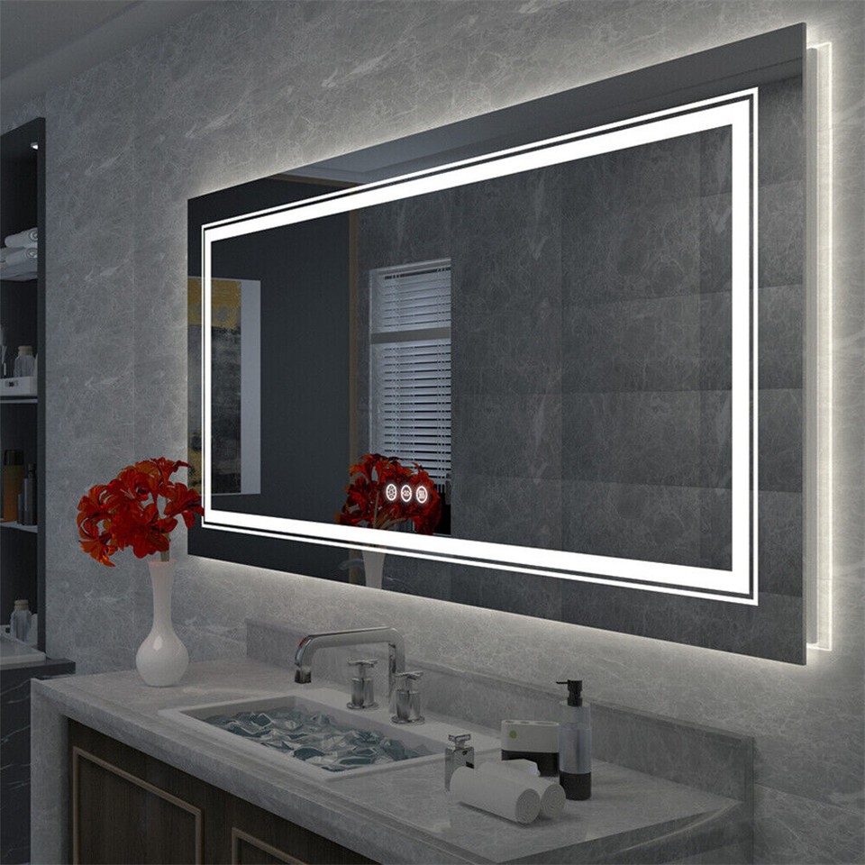 1500mm Jumbo LED Illuminated Bathroom Mirror Defog HD Vanity Mirror ...