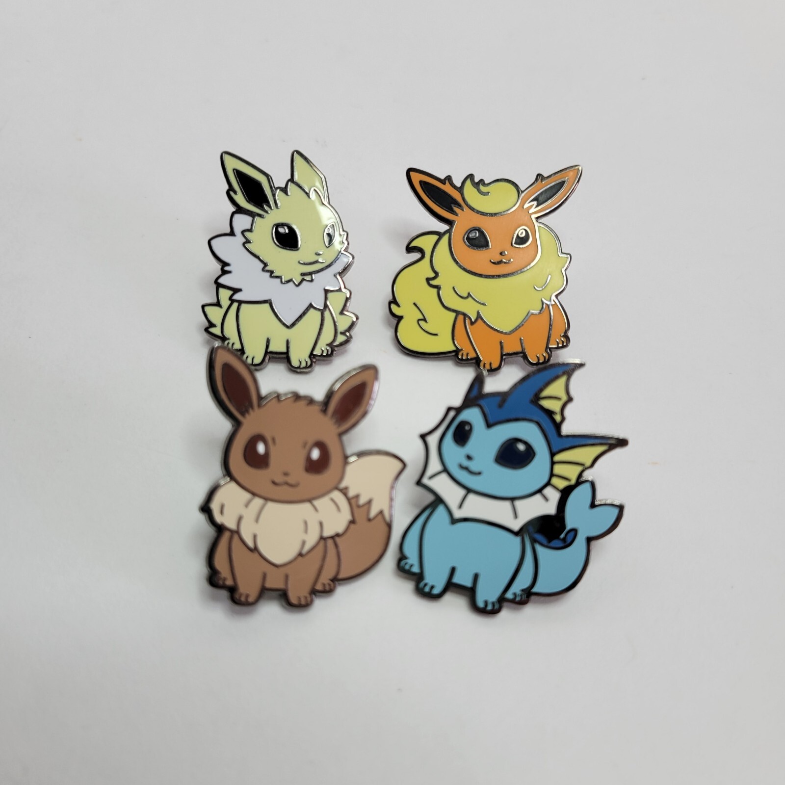 Set Of 4 Pokemon Eevee Evolution 1" Enamel Pins By Ca… - Gem
