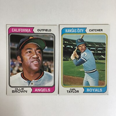 1974 TOPPS BASEBALL CARD #625 OLLIE BROWN & #627 CARL TAYLOR VG+ | eBay