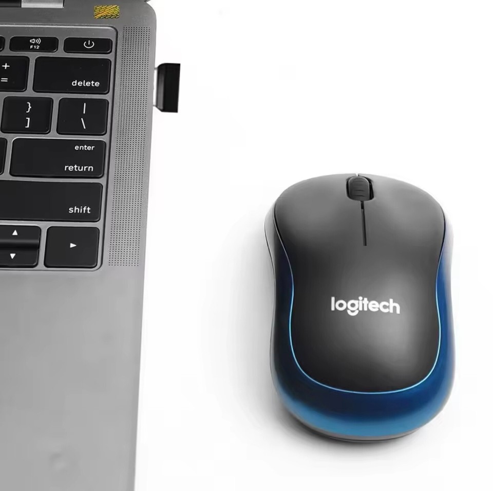 Logitech M185 Wireless optical Mouse Nano Receiver + Free Type C ...