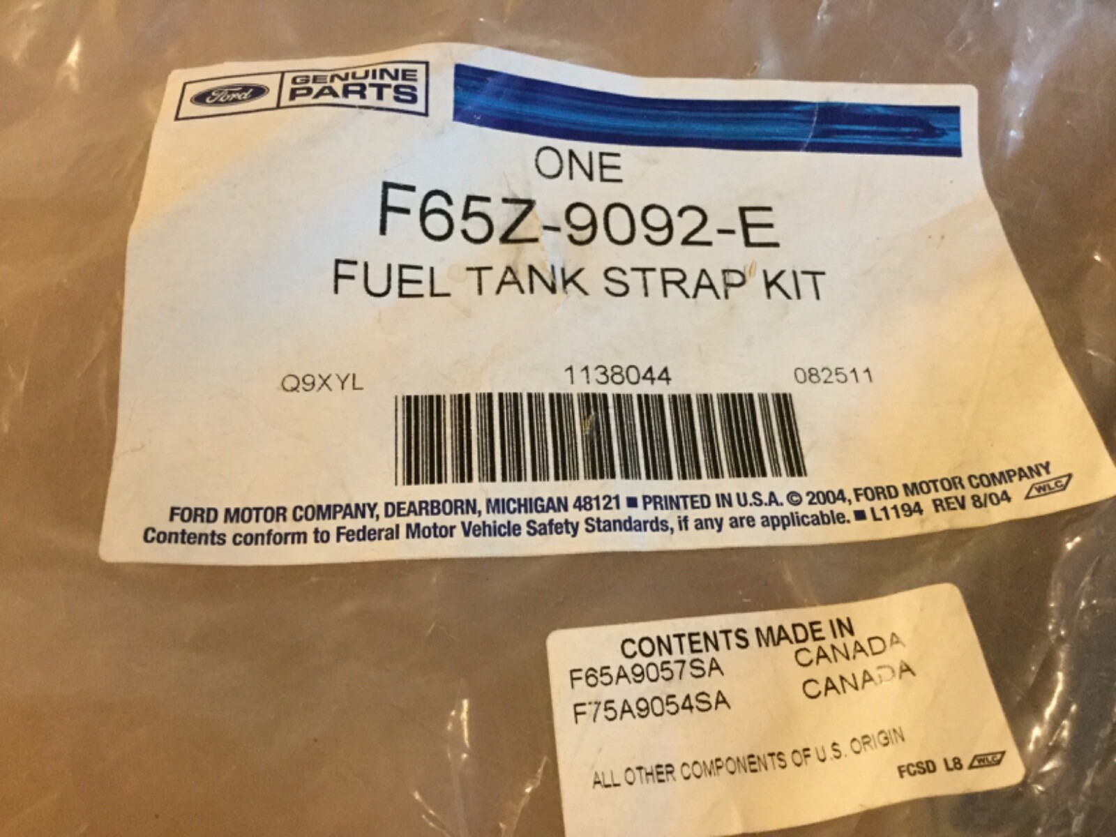 Genuine Ford Fuel Tank Strap Kit F65Z-9092-E | eBay