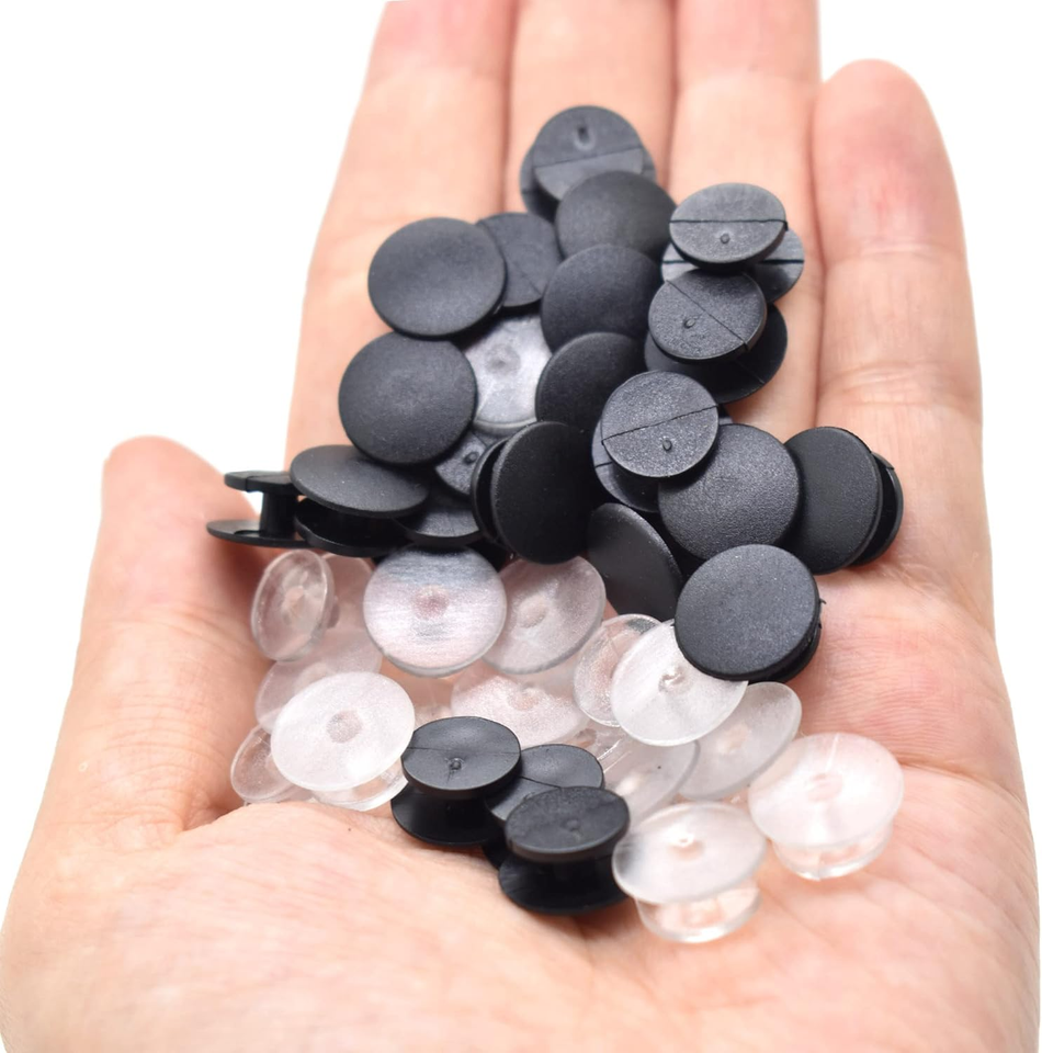 300Pcs Hard Plastic Button Buckle Mixed 2 Colors Black and Clear ...