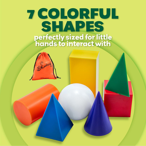 7 Pcs 3D Shapes for Teaching and Math Manipulatives - Geometric Shapes ...