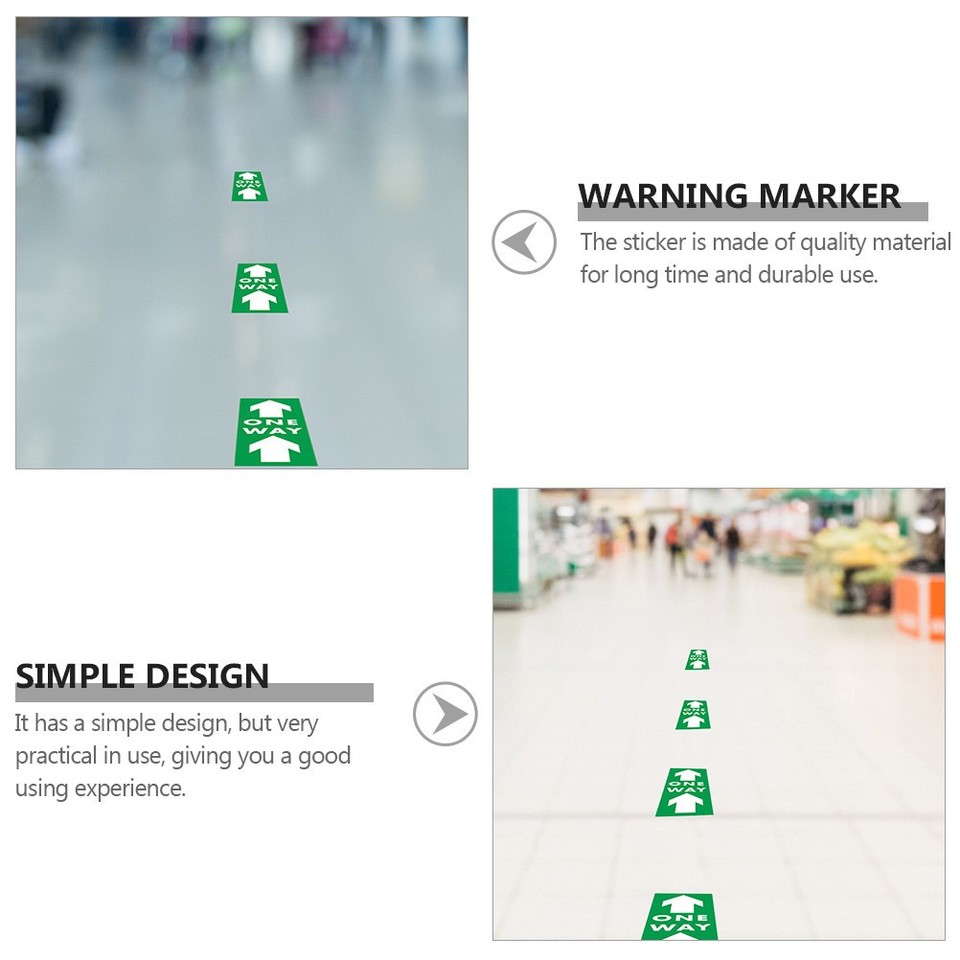 5 Pcs Warning Stickers Directional Arrows Floor Waterproof Decal | eBay ...