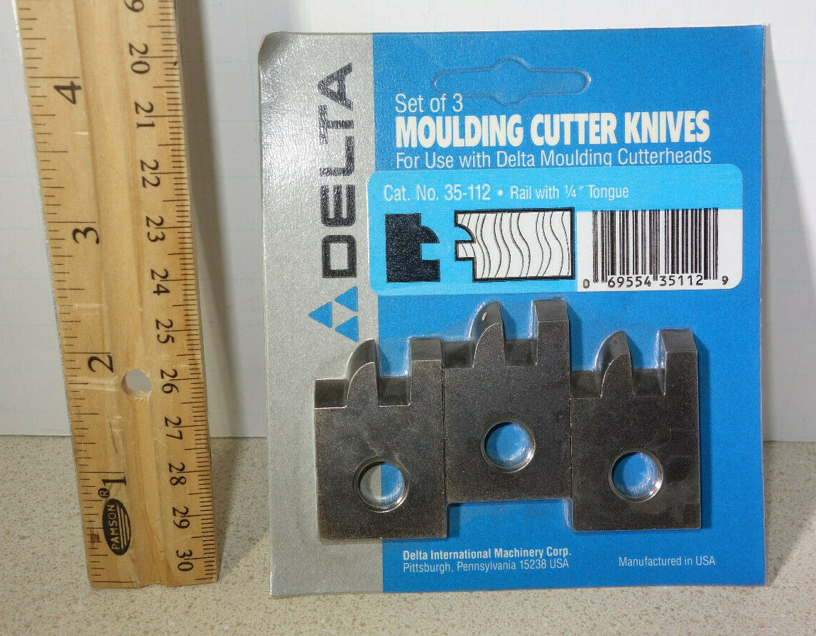 Delta Molding Cutter Knives Knife Set 35-112 Moulding Cutterhead USA ...