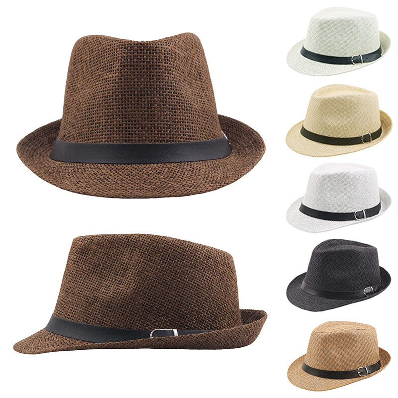 New Men Women Beach Sun Hat Jazz Panama Unisex Trilby Fedora Hat ...