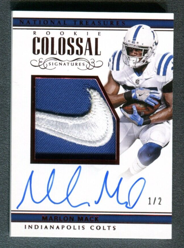 2017 National Treasures Colossal Signatures Brand Logo Marlon Mack 1/2 ...