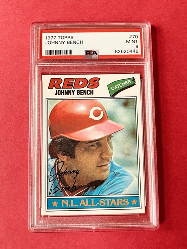 1977 Topps PSA 9 MINT Johnny Bench # 70 Newly Graded Cincinnati Reds H ...
