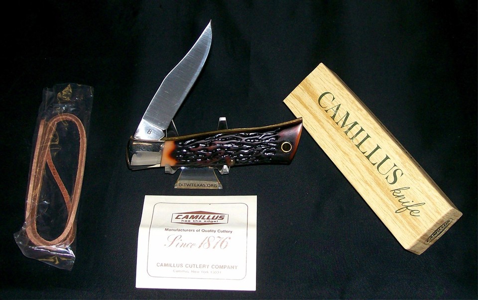 Camillus #8 Knife Indian Stag Folding Hunter Circa 1970's NOS W ...