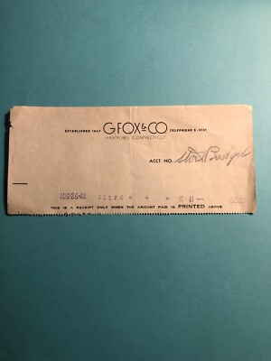G Fox & Co. Aug 26, 1942 $60.00 Store Budget | eBay